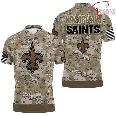 New Orleans Saints Camouflage Veteran 3d Polo Shirt T Shirts Low Price