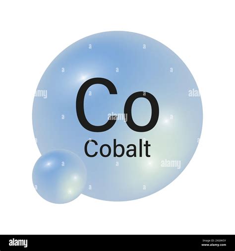 Cobalt Element Symbol Blue Gradient Sphere Chemical Icon Vector