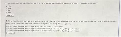 Solved As The Sample Size Is Increased From N18 To N28