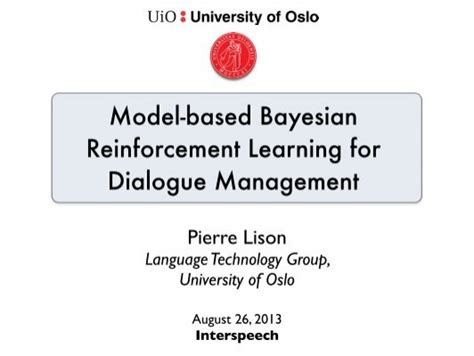 model based bayesian reinforcement learning for dialogue