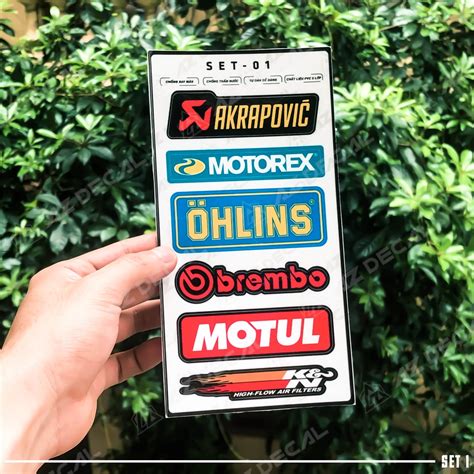 Sticker Hình Logo Ohlin Brembo Motul Motorex Lg01 Tem Dán Xe Máy