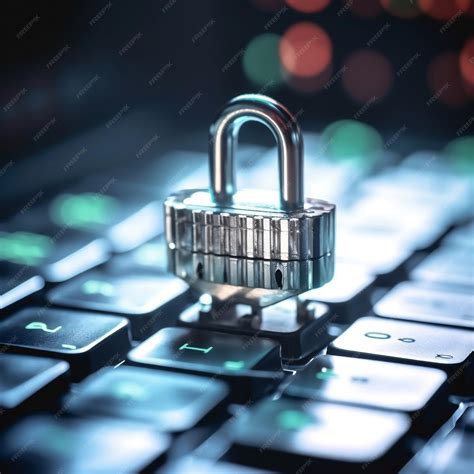 premium ai image loseup of the lock on the keyboard cyber security