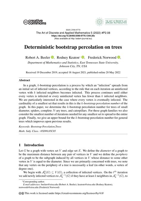 pdf deterministic bootstrap percolation on trees