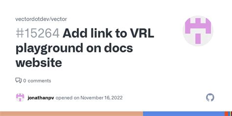 add link to vrl playground on docs website · issue 15264