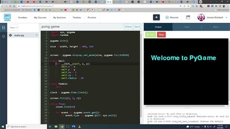 Pygame Pong Part 1 Setup Single Player Youtube