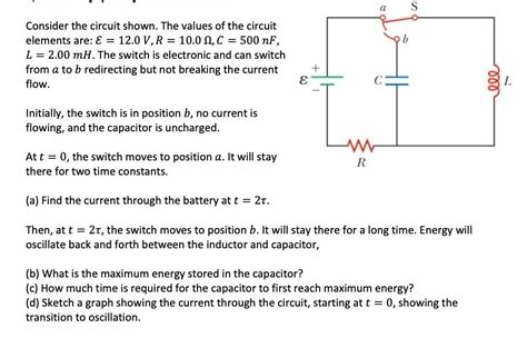 Solved Consider The Circuit Shown The Values Of The Circuit Chegg Com