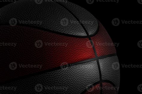 Black Red Basketball On The Black Background 3d Render 10220466 Stock