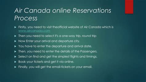 Ppt Air Canada Reservations Powerpoint Presentation Free Download