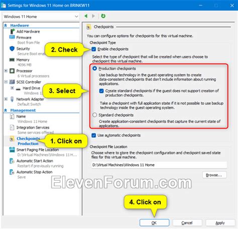 Enable Or Disable Checkpoints For Hyper V Virtual Machine In Windows 11