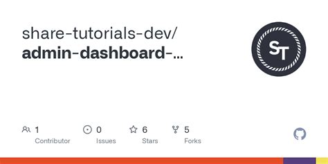 Github Share Tutorials Dev Admin Dashboard Portfolio Website