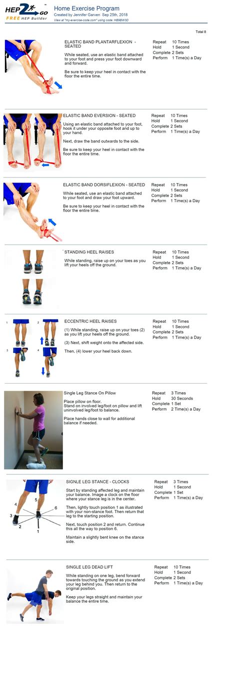 Printable Ankle Strengthening Exercises