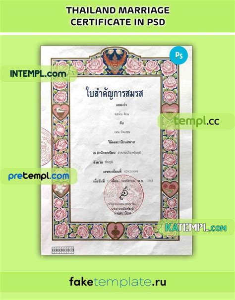 Certificado De Matrimonio De Tailandia