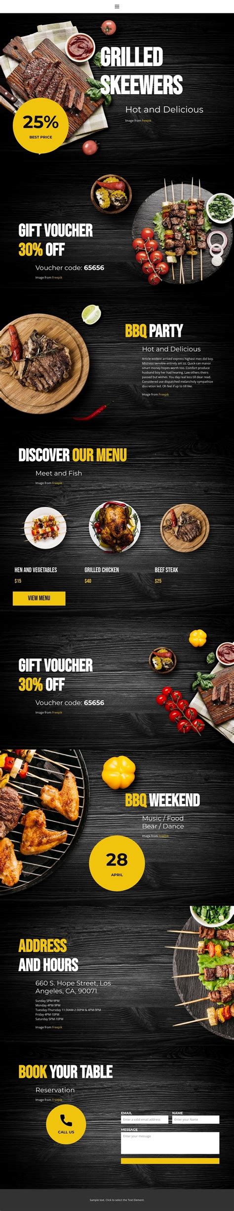 hot and delicious html code example by nicepage