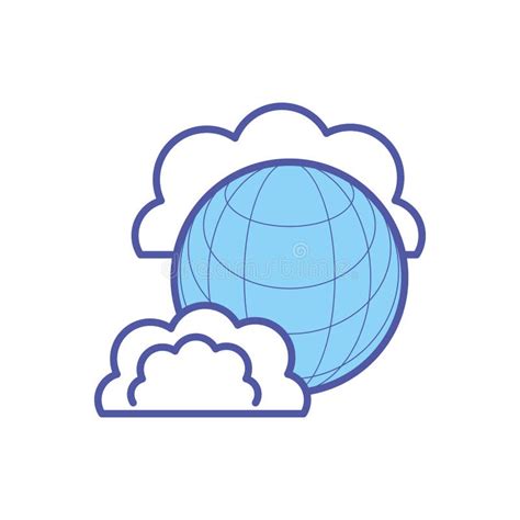 Sphere Browser Technology With Clouds Computing Stock Illustration