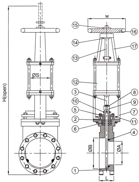 M 07 Pneumatic Add Manual Type Knife Gate Valve All Prosperity