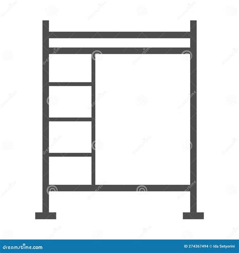 Scaffolding Icon Set Outline Style Vector Illustration 130132518
