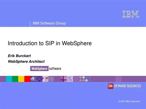 PPT Introduction To SIP In WebSphere PowerPoint Presentation Free Download ID