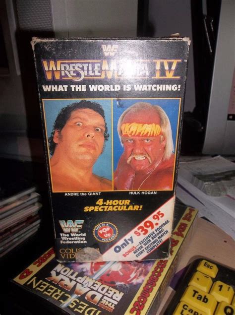 Wwe Wwf Wrestlemania Iv 2 Vhs Set Withrare Hulk Hogan Pop Up Box