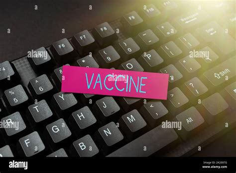 Text Caption Presenting Vaccine Word Written On Preparation Of Killed