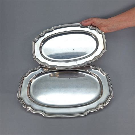 Vintage Art Deco Nickel Silver Tray Set Swedish Gab 1930s Etsy