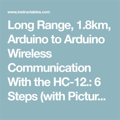 Long Range 18km Arduino To Arduino Wireless Communication With The