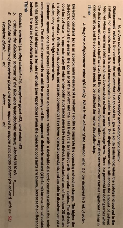 3 How Does Polymorphism Affect Solubility Does Chegg Com