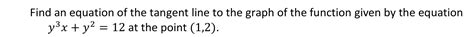 Solved Find An Equation Of The Tangent Line To The Graph Of