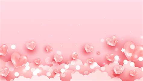 로맨틱 배너 디자인에 대한 현실적인 비행 사랑 요소 웹 사이트에 대한 수평 최소 포스터 인사말 카드 헤더 어머니의 날 발렌타인 데이 생일 2021년에 대한 스톡 벡터 아트