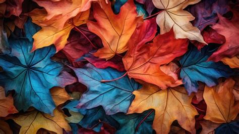 Premium Ai Image Macro Photography Closeup Of Striking Maple Leaf Colors