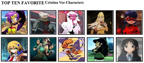 Top Ten Favorite Cristina Vee Characters By Mlp Vs Capcom On Deviantart