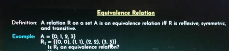 Solved Equivalence Relationdefinition A Relation R on A Solved Equivalence Relationdefinition A Relation R on A
