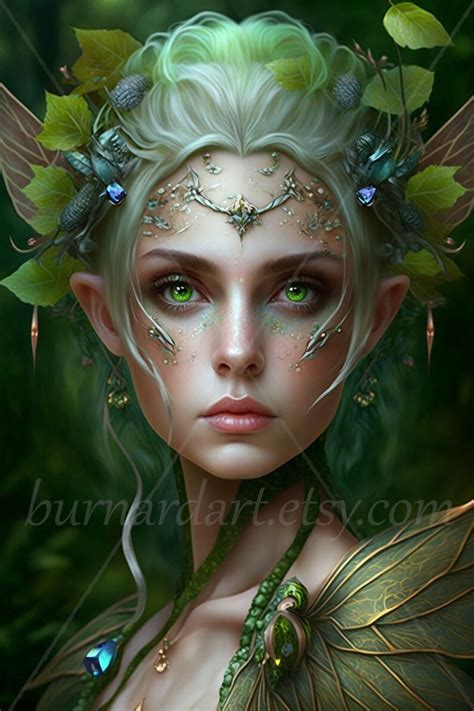 Forest Pixie Woman Digital Download Pixies Fantasy Ai Art Print