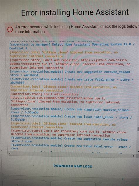 Error Installing Version 120 Rpi4 Model B No Supervisor Internet