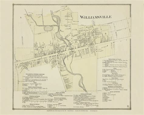 Williamsville 1866 New York Erie Co Atlas Old Town Map Reprint Ny