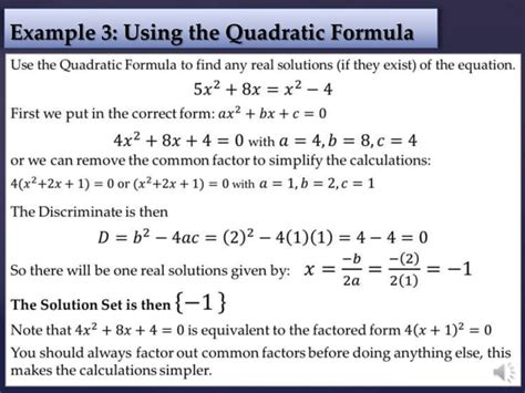 The Quadratic Formula Pptx Physics Science