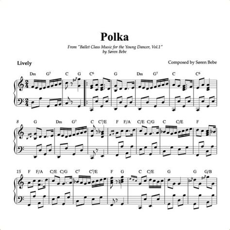 Polka Piano Sheet Music For Ballet Class Original Piano Scores For Ballet