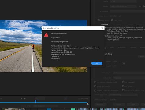 Export Error Completing Render Code 3 Adobe Product Community 11924080