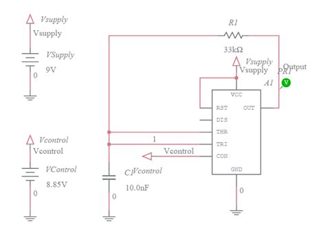 Voltage Controlled Oscillator Using 555 Timer Multisim Live