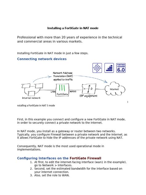 Installing A Fortigate In Nat Mode Pdf Ip Address Computer Network