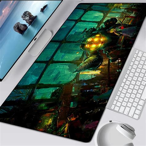 Bioshock 대형 게임 마우스 패드 컴퓨터 사무실 Mousepad Pc 게이머 마우스 매트 노트북 Mausepad 마우스