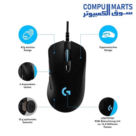Logitech G403 Hero 16k Gaming Mouse Wired 6 Programmable Buttons Lig Compumarts Egypt