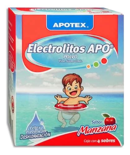 Electrolitos Orales Polvo Sabor Manzana Apotex Caja 4 Sobres Mercadolibre