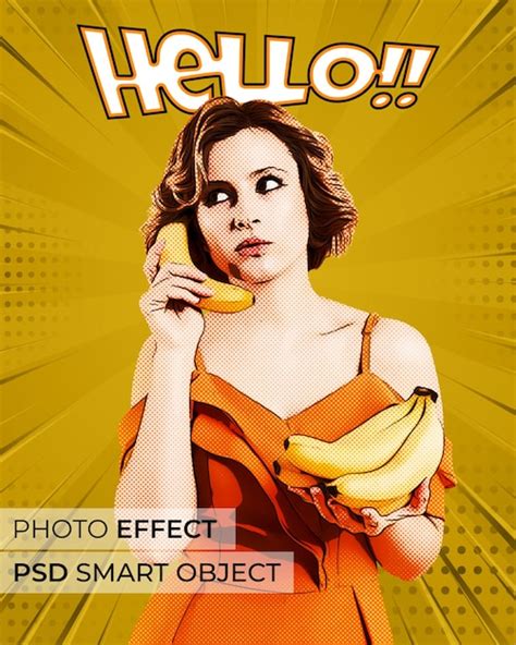 만화 효과를 가진 사람의 초상화 무료 Psd 파일