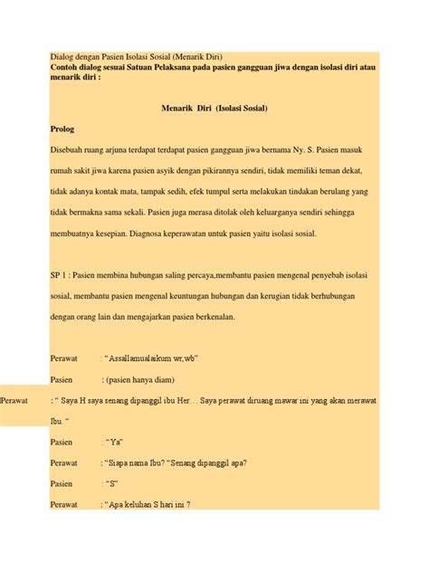 Sp Dialog Dengan Pasien Isolasi Sosial Pdf