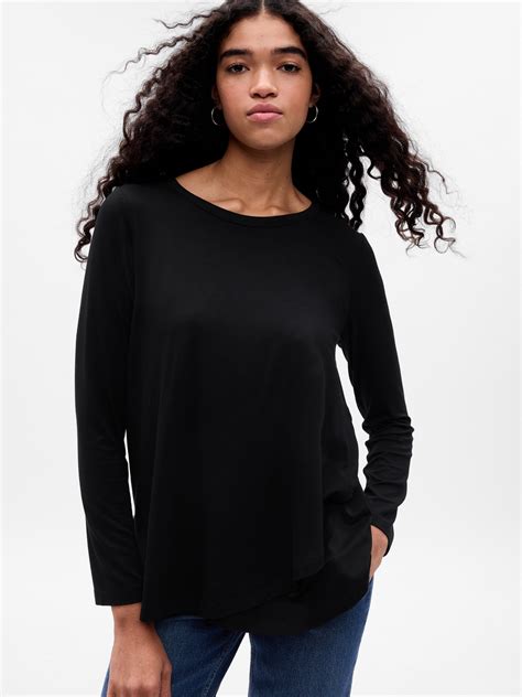Maternity Double Layer Nursing T Shirt Gap
