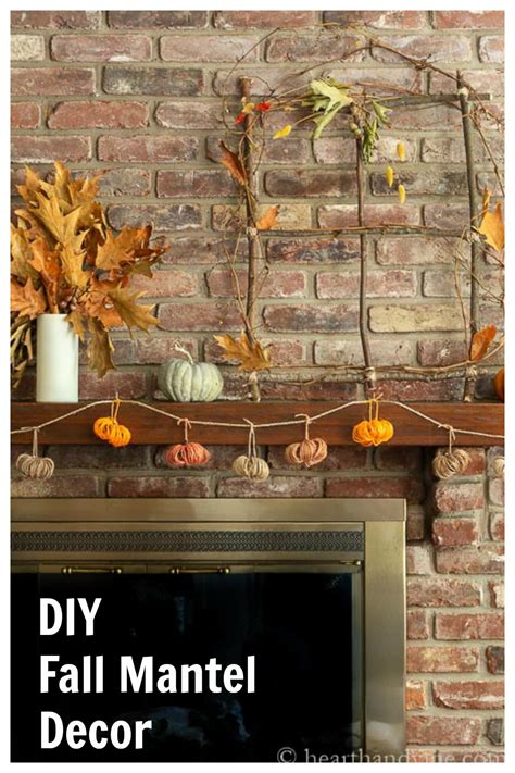 Rustic Fall Mantel Decor With Foraged Natural Elements