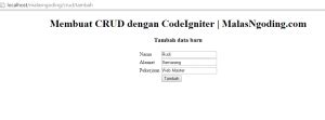 Membuat Crud Dengan Codeigniter Input Data Ke Database
