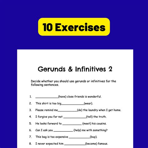 Gerunds Vs Infinitives Electronic Worksheets The English Workshop