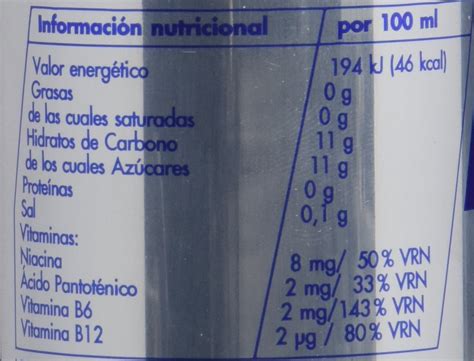 Etiqueta Nutricional De Red Bull Energética Sabor Fruta Del Dragón