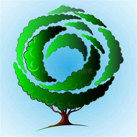 Geometric Green Tree Stock Illustration Illustration Of Background